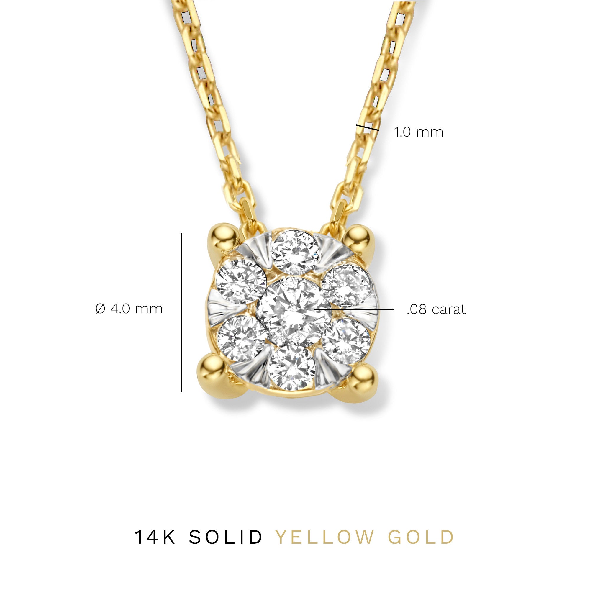 De la Paix Hanae 14 karat gold necklace with diamond 0.08 carat